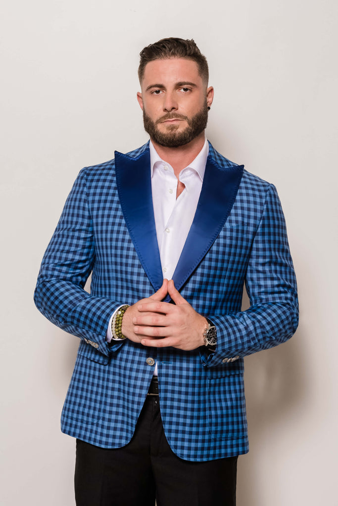Blue Satin Peak Lapel – The Lapel Project